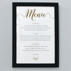 Gold 5x7 Wedding Menu Template - Editable Menu Card Digital Download ...
