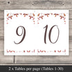 Table Numbers 1-30 | Autumn Wedding | Instant Download PDF – We Do Bou