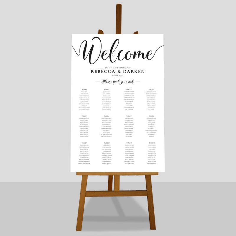 Editable Seating Chart Template Black & White - Digital Download – We ...