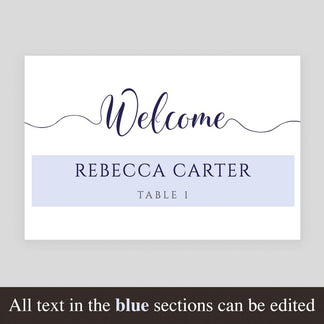 Printable 3.75"x2.5" Navy Place Card Template - Digital Download – We ...