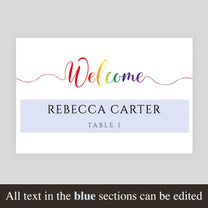 Rainbow Place Card Template - Wedding Name Cards Digital Download – We ...