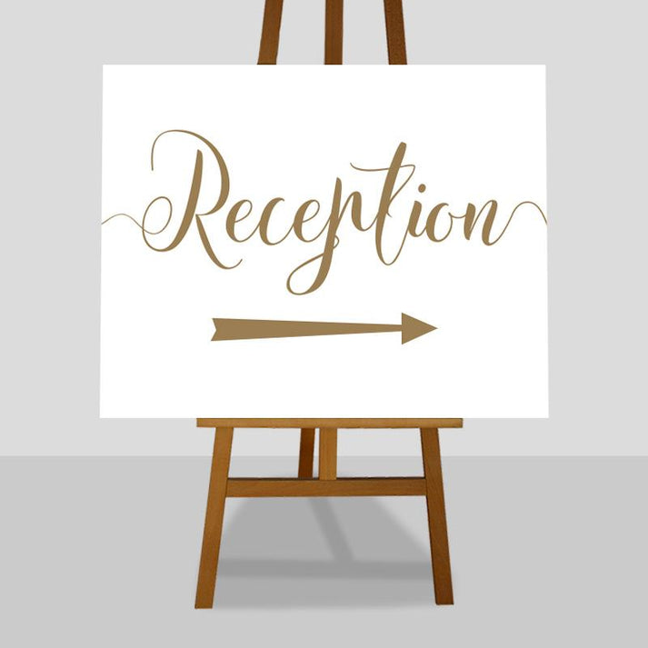 Gold Wedding Reception Arrow Sign - Instant Download PDF – We Do Bou