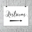 Printable Restrooms Arrow Sign - Restrooms Directions Instant Download ...