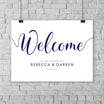 Navy Wedding Welcome Sign Template, Personalised Wedding Sign Download ...