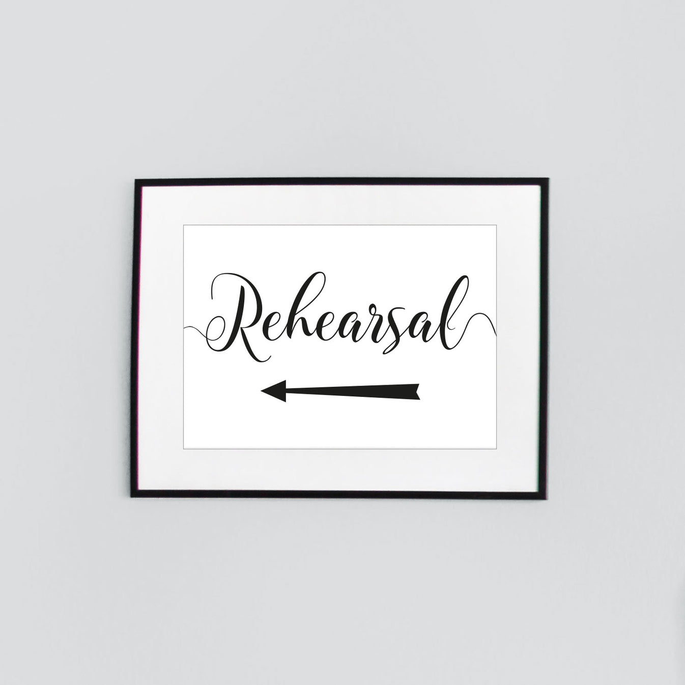 Wedding Rehearsal Arrow Sign - Printable Directions Sign PDF Download ...