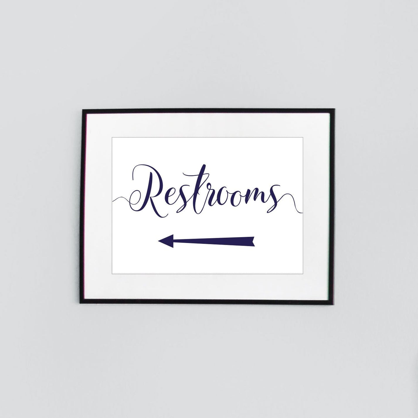 Navy Restrooms Arrow Sign Printable Toilet Directions Instant Download ...