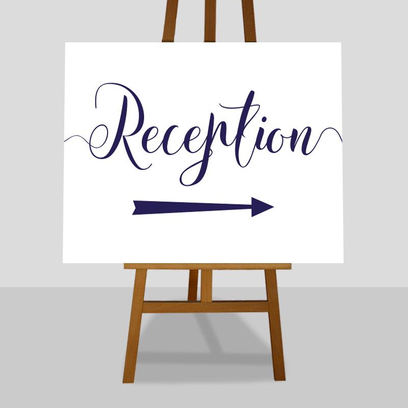 Navy Reception Arrow Sign - Printable Wedding Signage Instant Download ...