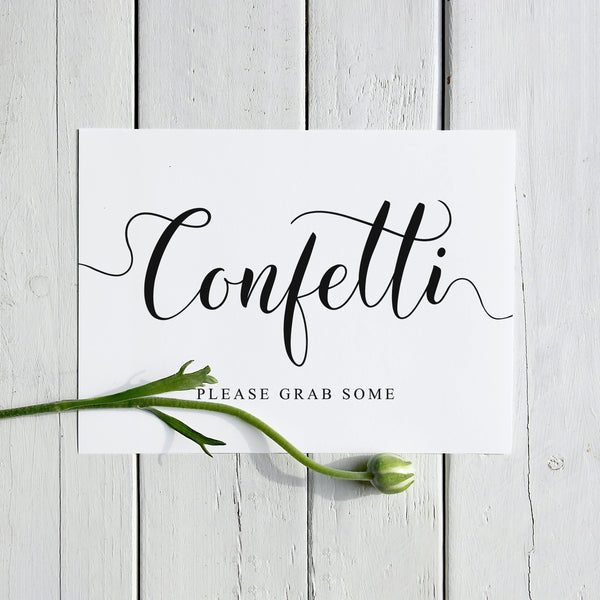 Printable Confetti Sign - Digital Download Wedding Signage – We Do Bou