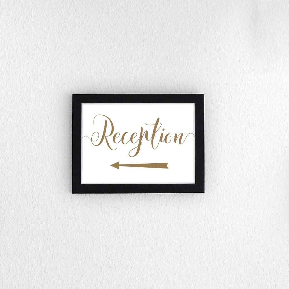 Gold Wedding Reception Arrow Sign - Instant Download PDF – We Do Bou