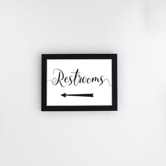 Printable Restrooms Arrow Sign - Restrooms Directions Instant Download ...