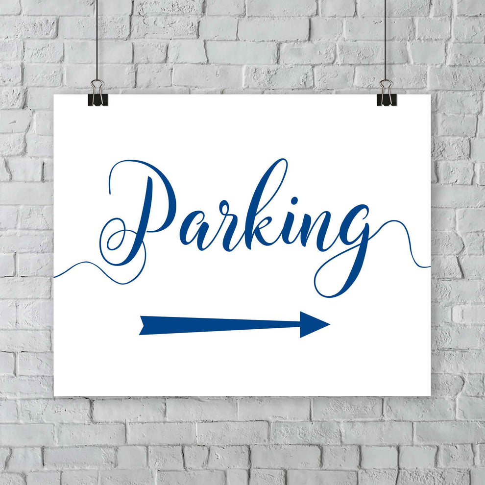 Royal Blue Parking Arrow Sign - Digital Download – We Do Bou