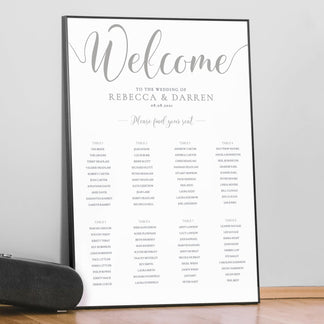 Silver Wedding Seating Chart Template from 6-18 tables – We Do Bou