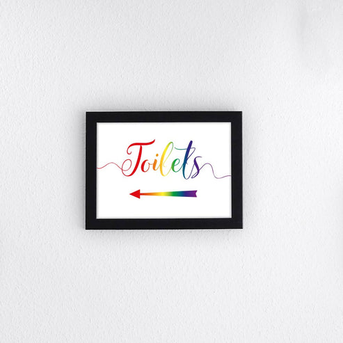 Printable Rainbow Toilets Arrow Sign - LGBT Wedding Instant Download ...