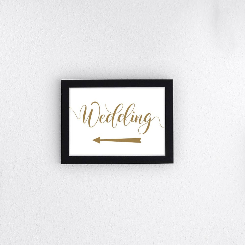 Printable Gold Wedding Arrow Sign - Instant Download Directions Sign ...